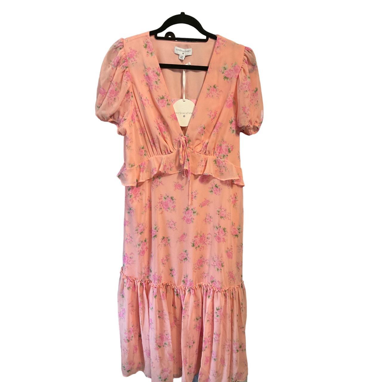 Love Shack Fancy X Target Dress NWT Fleur Pink Midi... - Depop