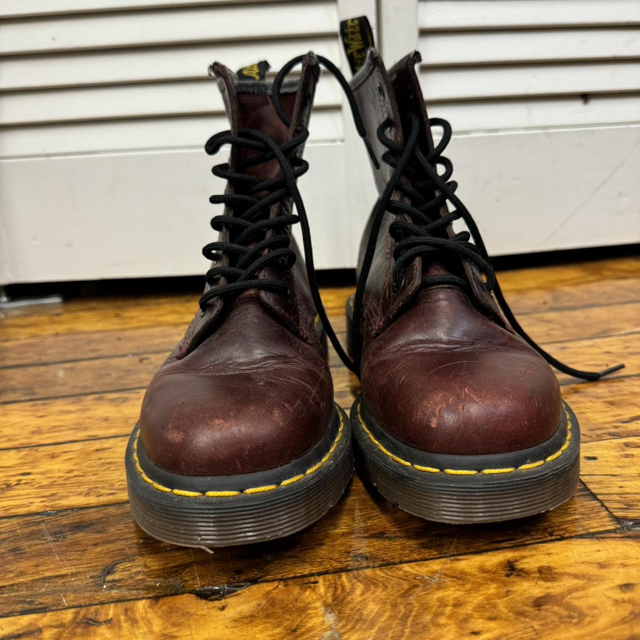 Vintage Maroon leather Dr. Martens boots #Docs - Depop