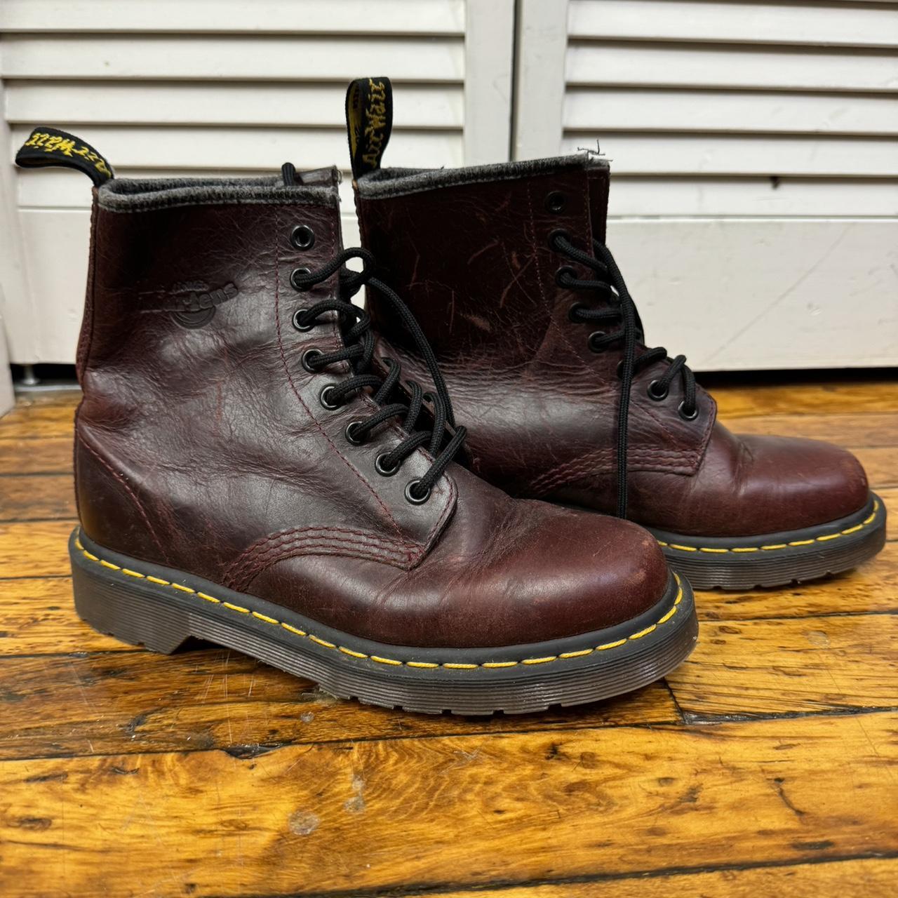 Vintage Maroon leather Dr. Martens boots #Docs - Depop