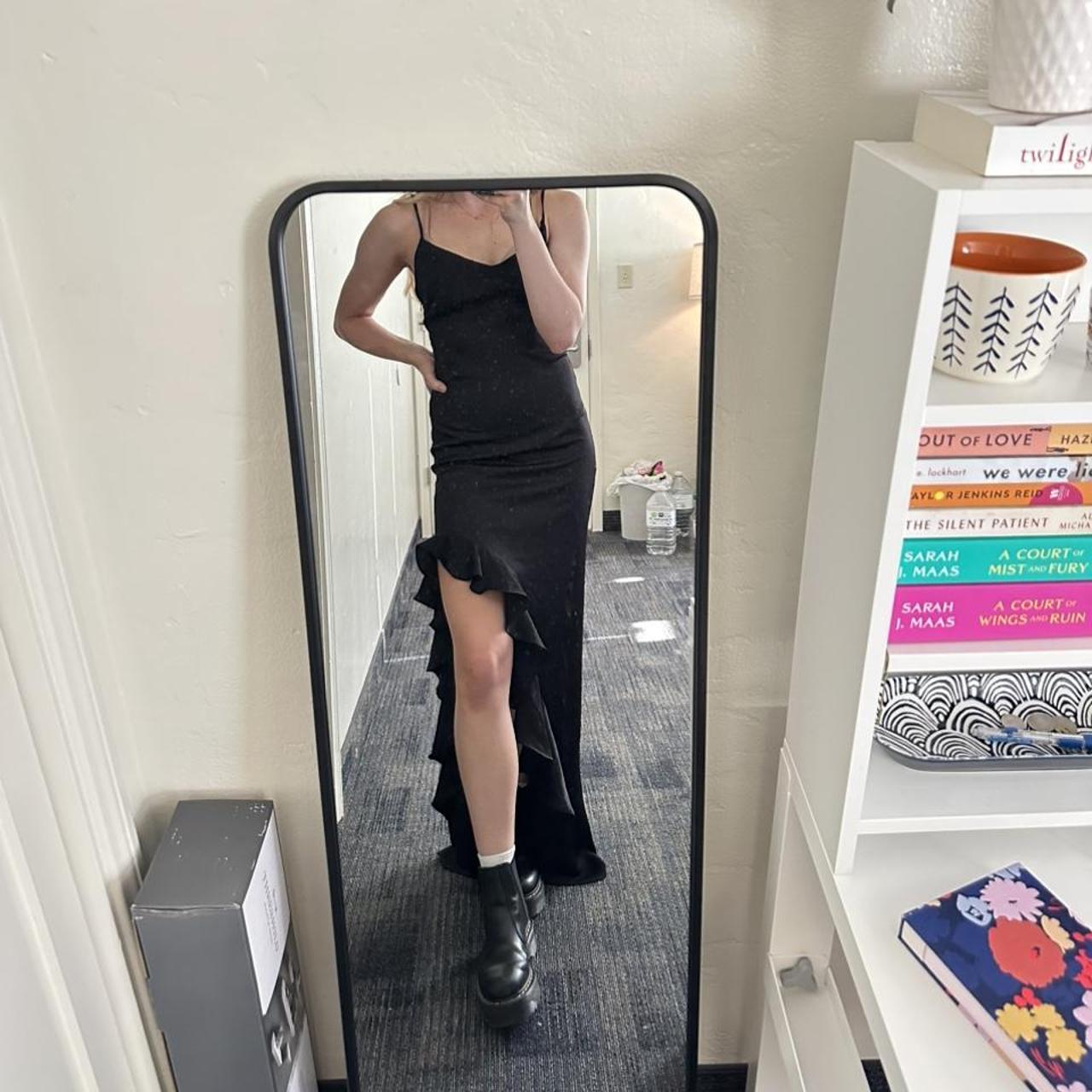 Aqua Brand Black Asymmetrical Maxi Dress High-Low... - Depop