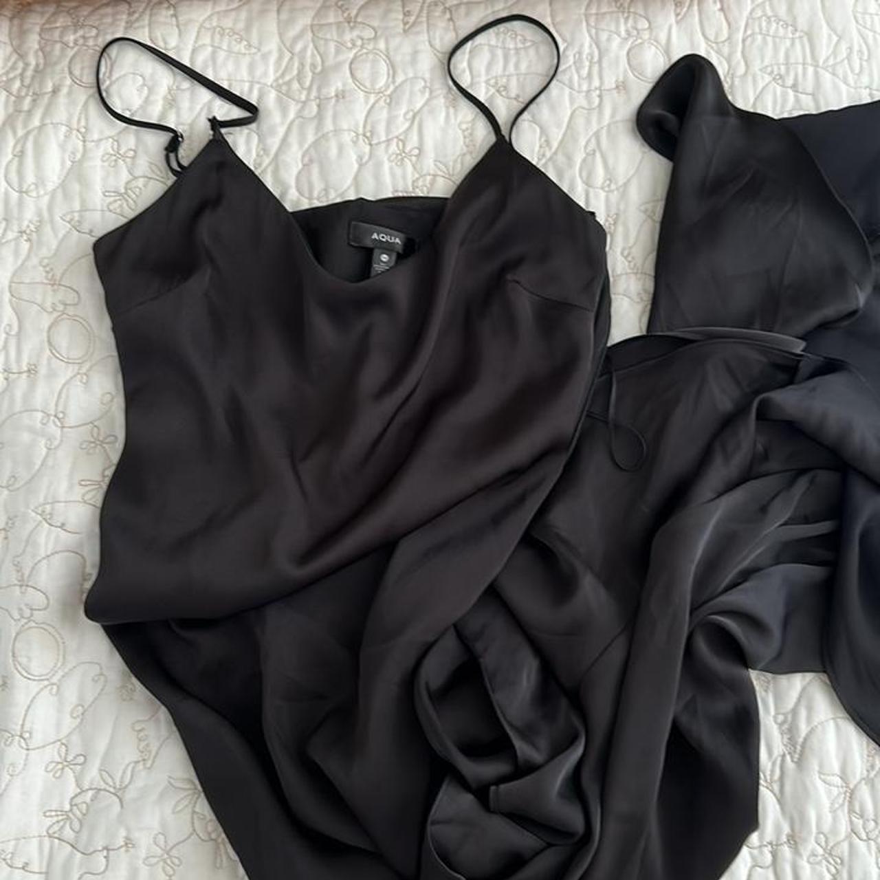 Aqua Brand Black Asymmetrical Maxi Dress High-Low... - Depop