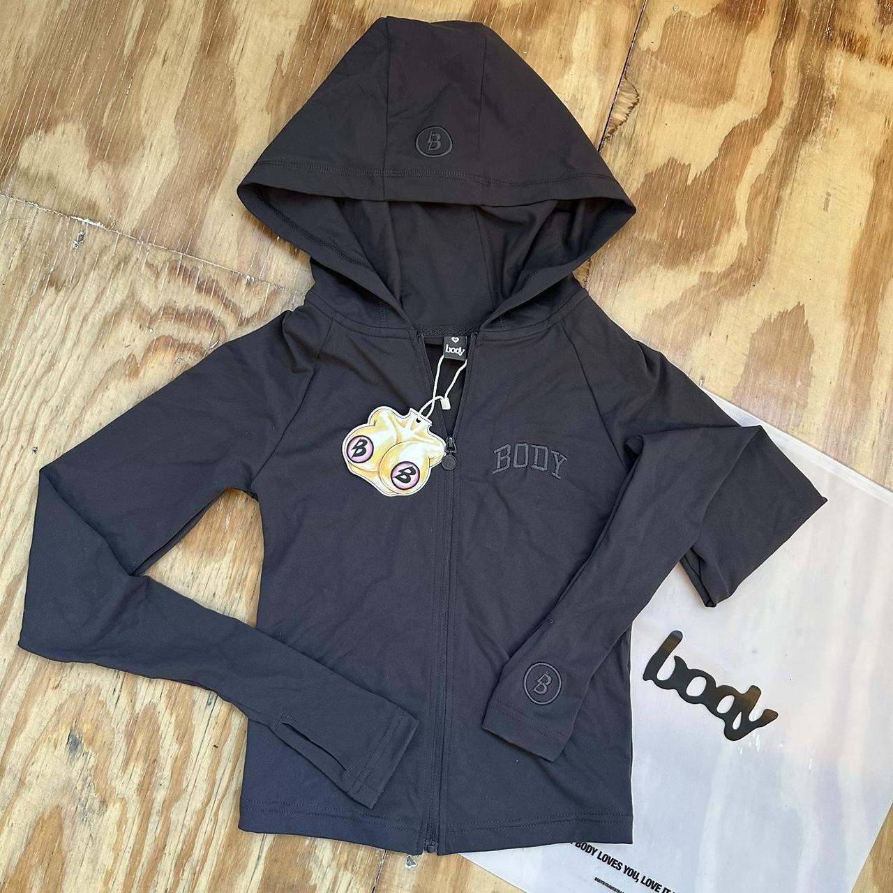 Charcoal Body by Raven Tracy Hooded Jacket - new... - Depop