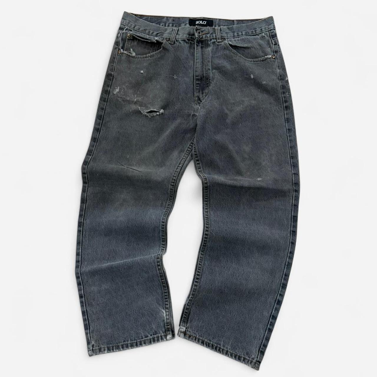 2000s solo grunge skater loose baggy jeans... | Depop