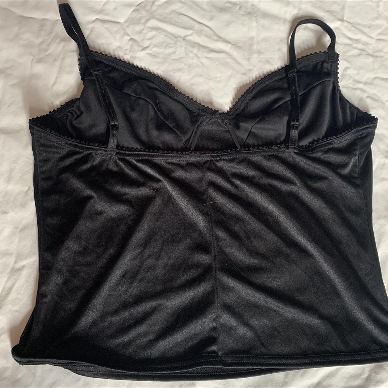 black lingerie tank top bra size 40 F i thrifted it... - Depop