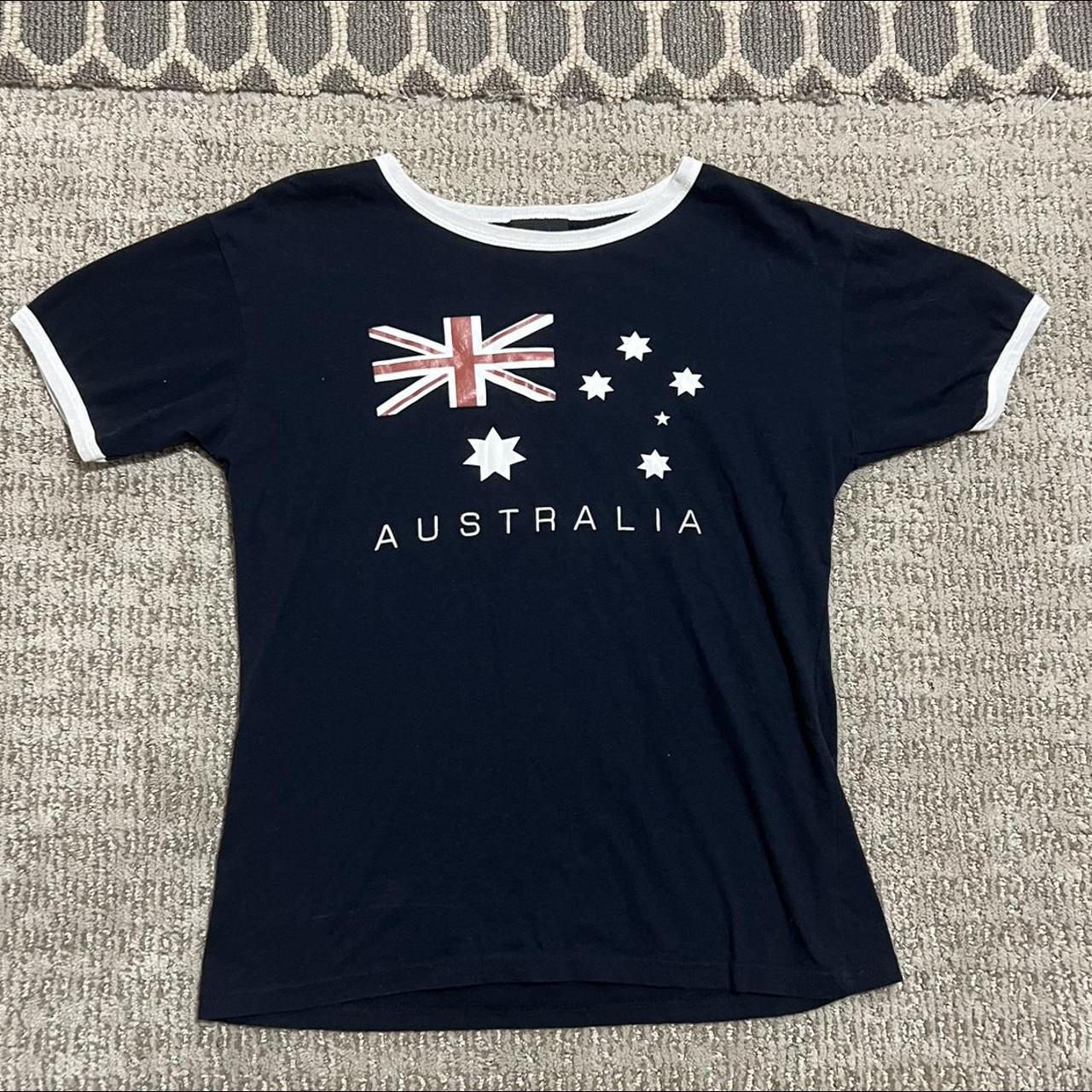 australia ringer baby tee size xl #blokette... - Depop