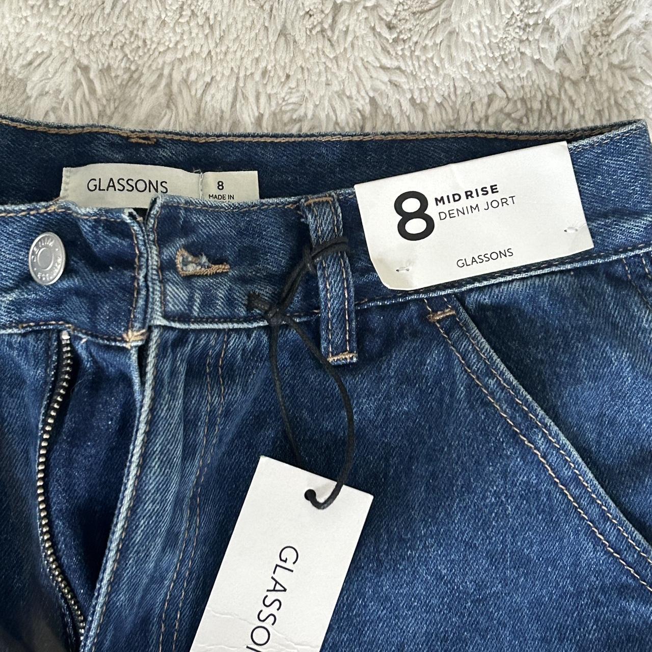 glassons mid rise denim jorts size 8 #glassons #jorts - Depop