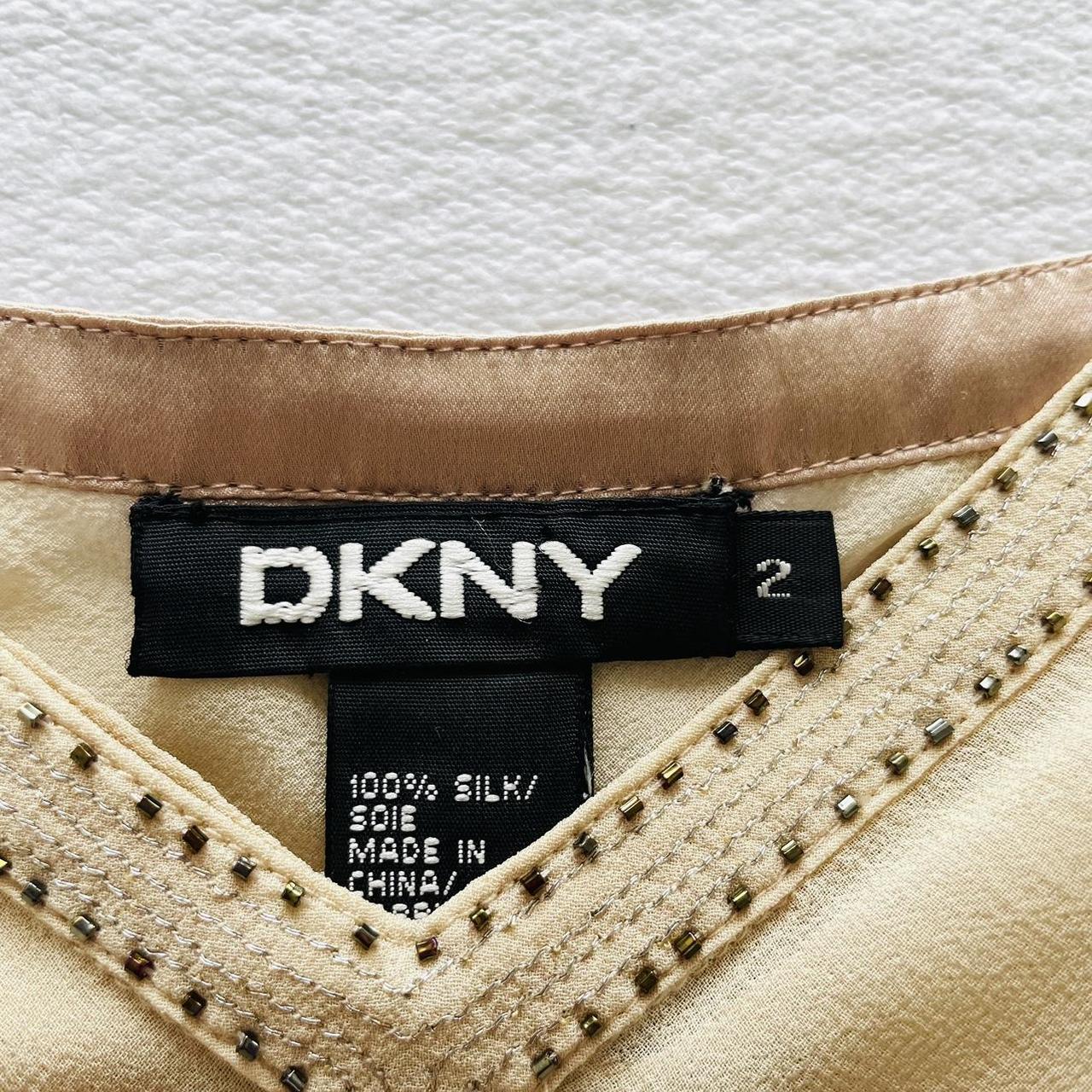 RARE DKNY 100% silk summer mesh top with beautiful... - Depop