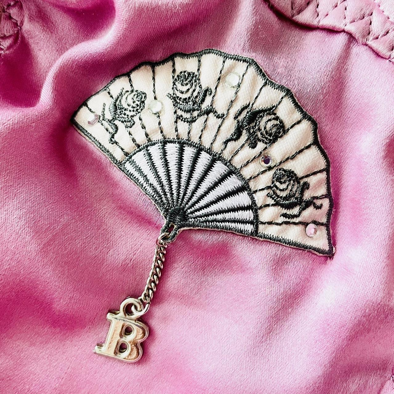 Ultra rare BLUMARINE SILK bustier too with fan 🪭... | Depop