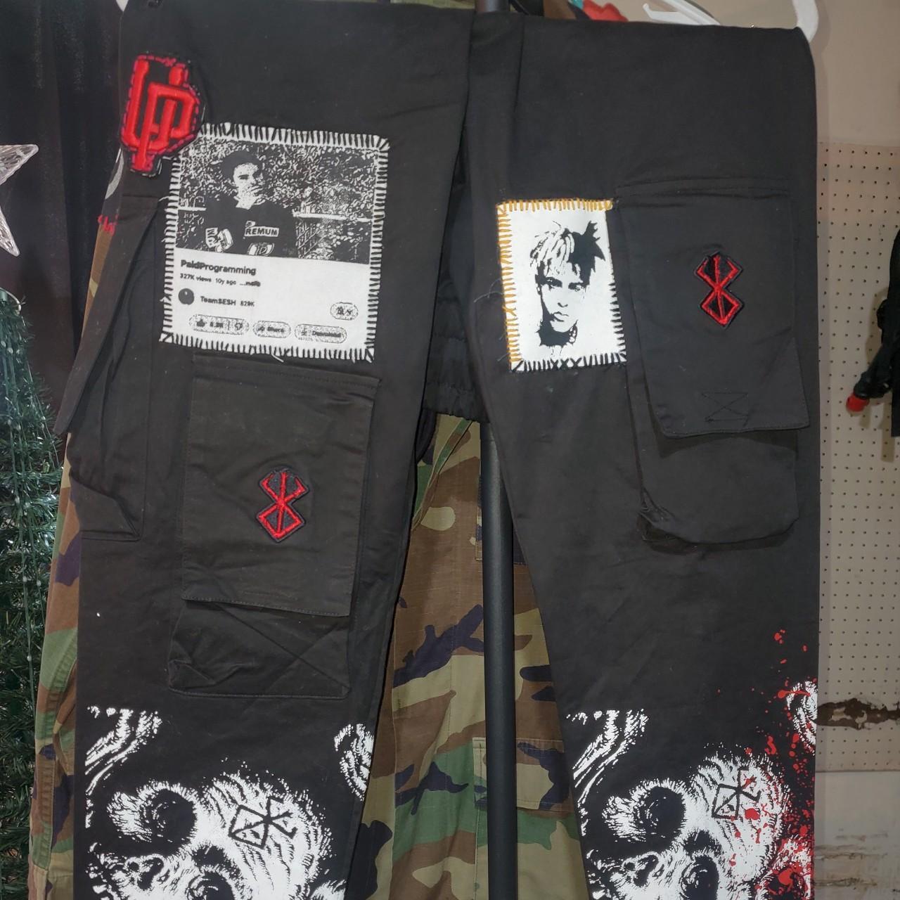 Custom Ghost Suppy Berserk patch pants w/ spikes at... - Depop
