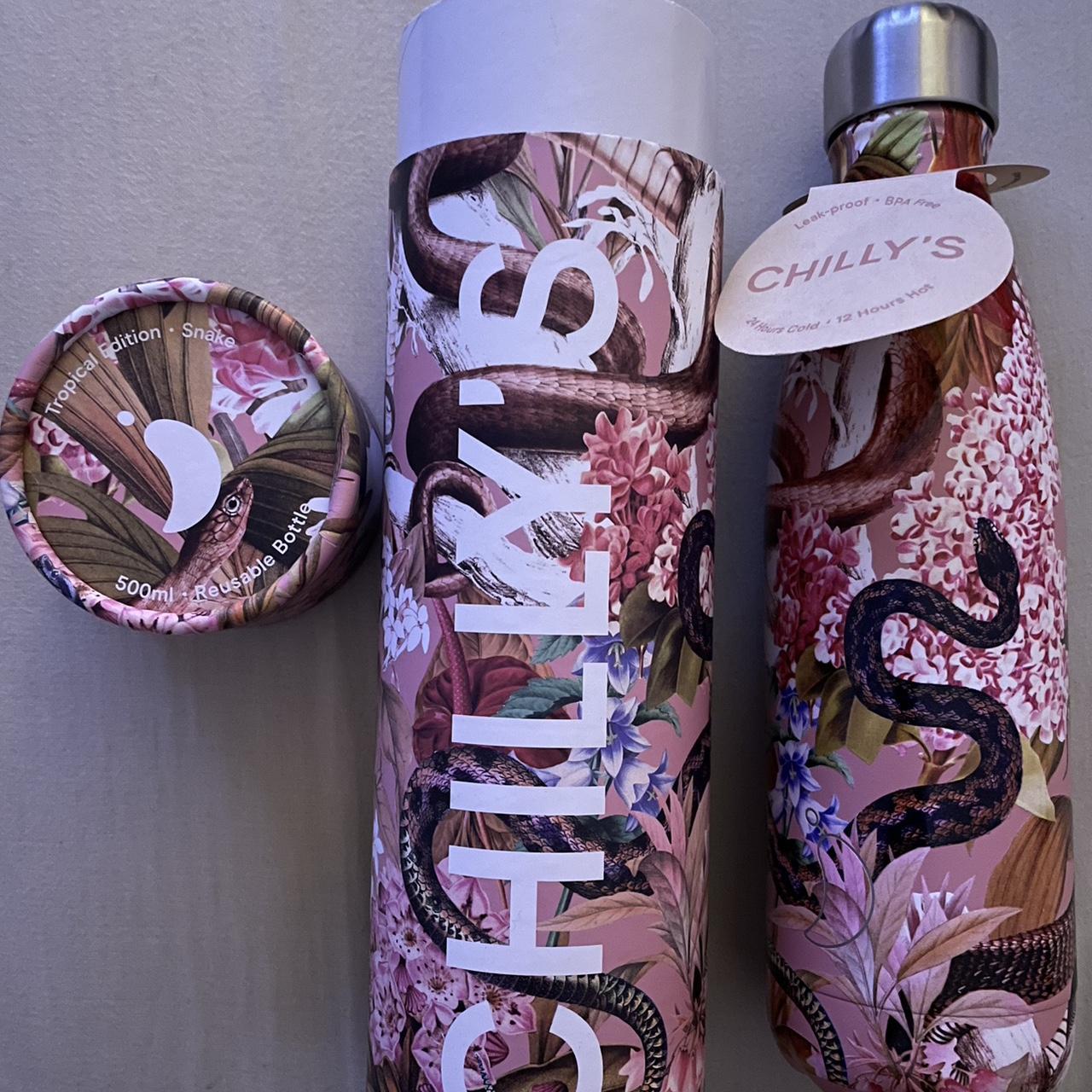 CHILLY'S 500ML TROPICAL EDITION - SNAKE REUSABLE... - Depop