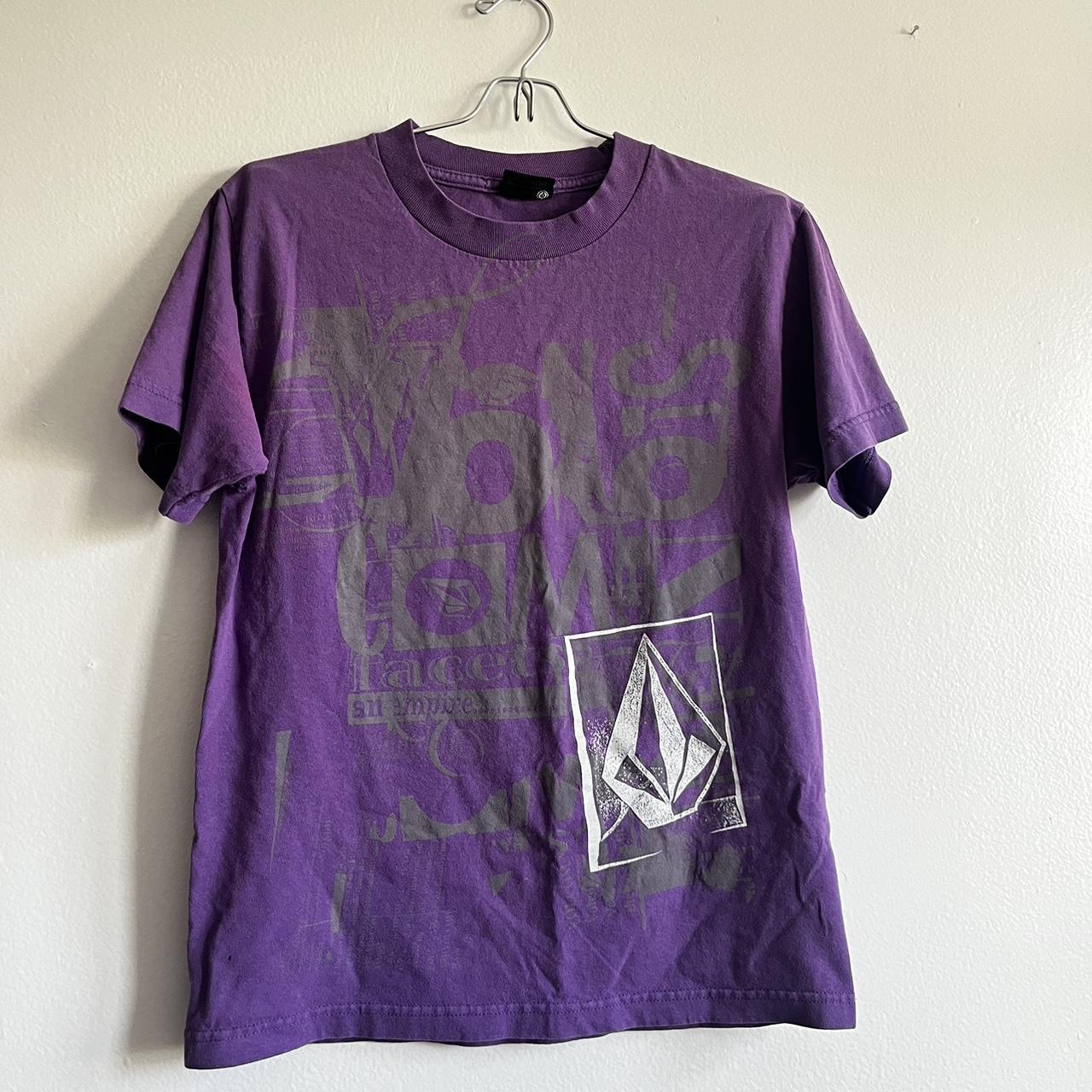 Volcom Purple T-Shirt -Vintage! -Size S (not sure if... - Depop