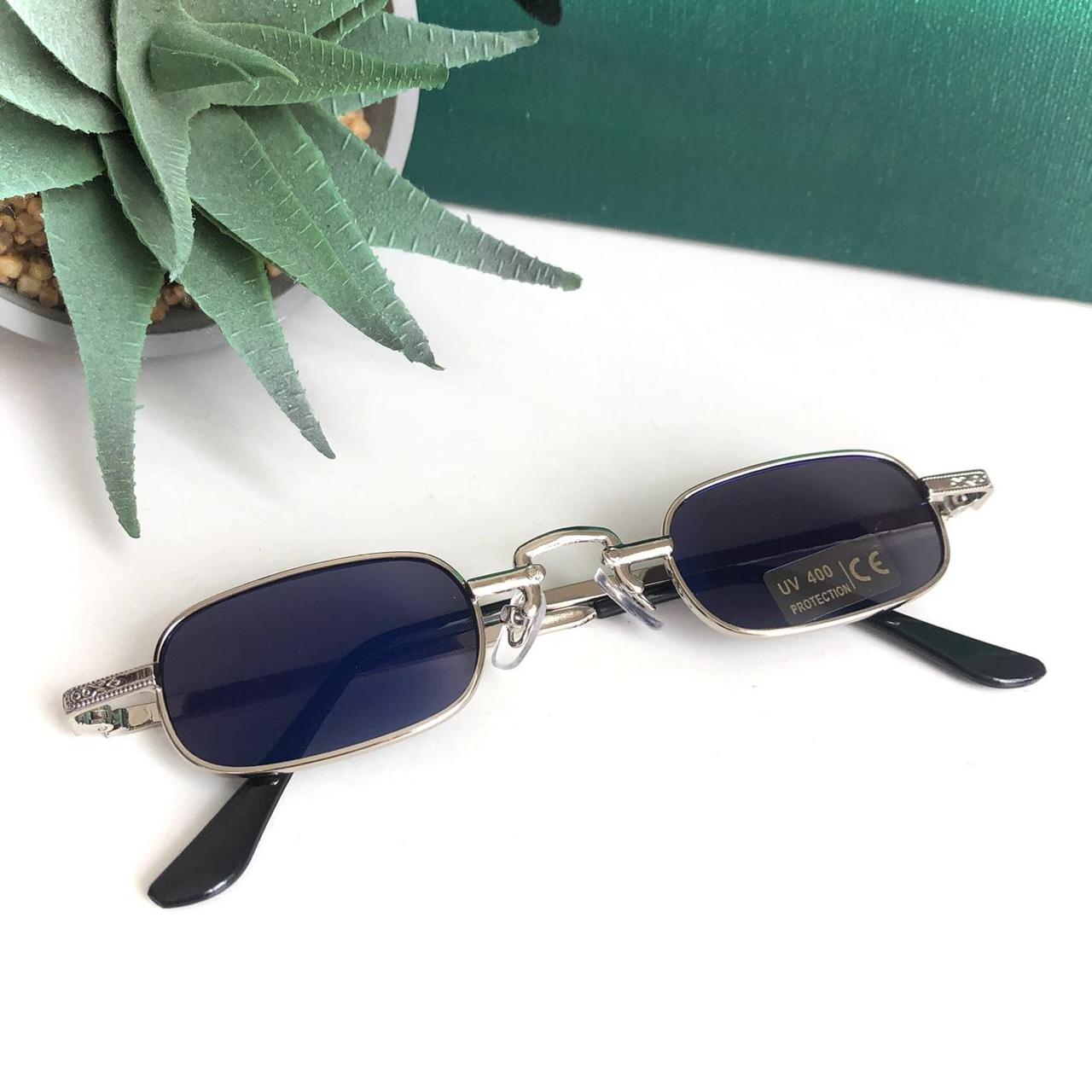 Mini Rectangle Sunglasses Frame Width: 14cm Free... - Depop