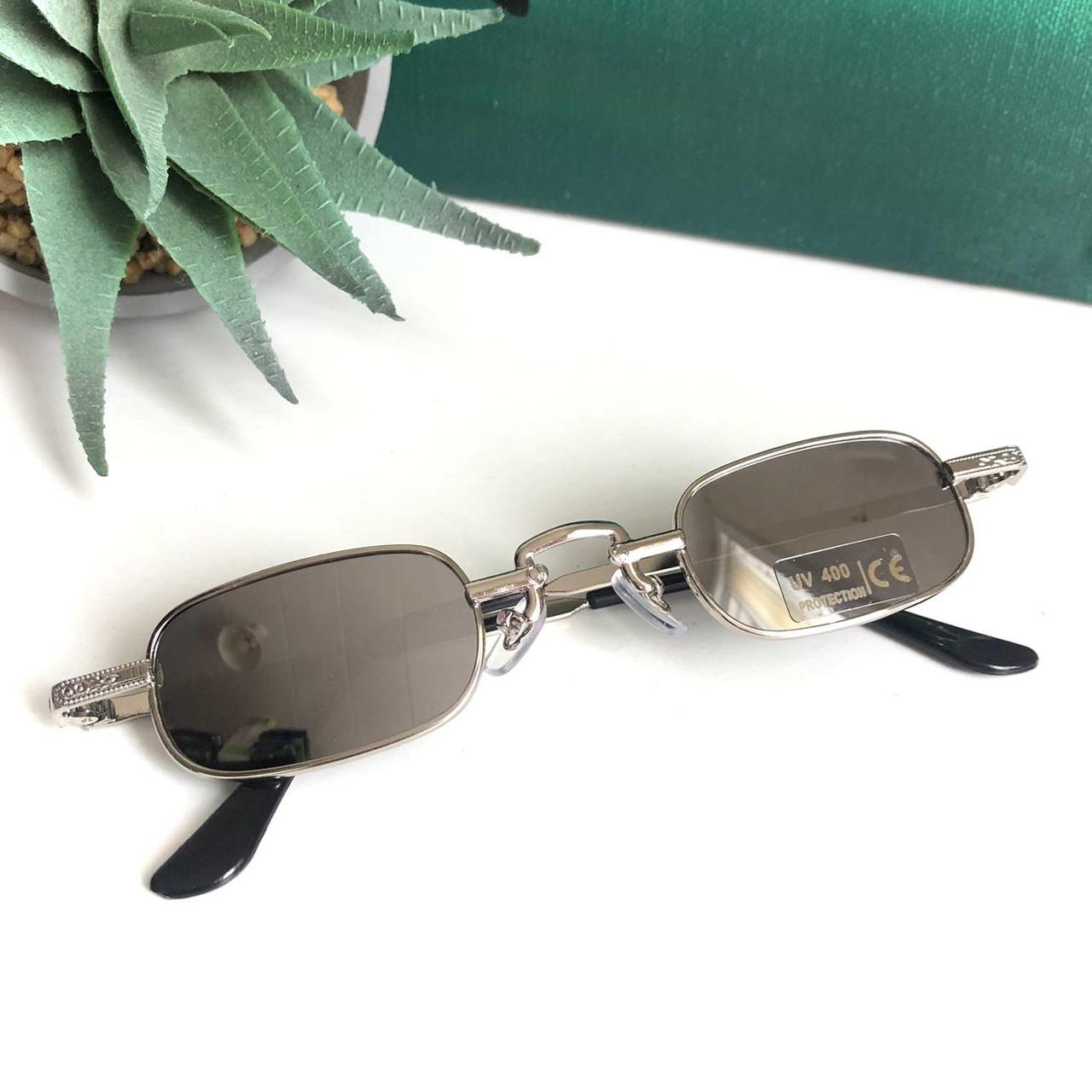 Mini Rectangle Sunglasses Frame Width: 14cm Free... - Depop
