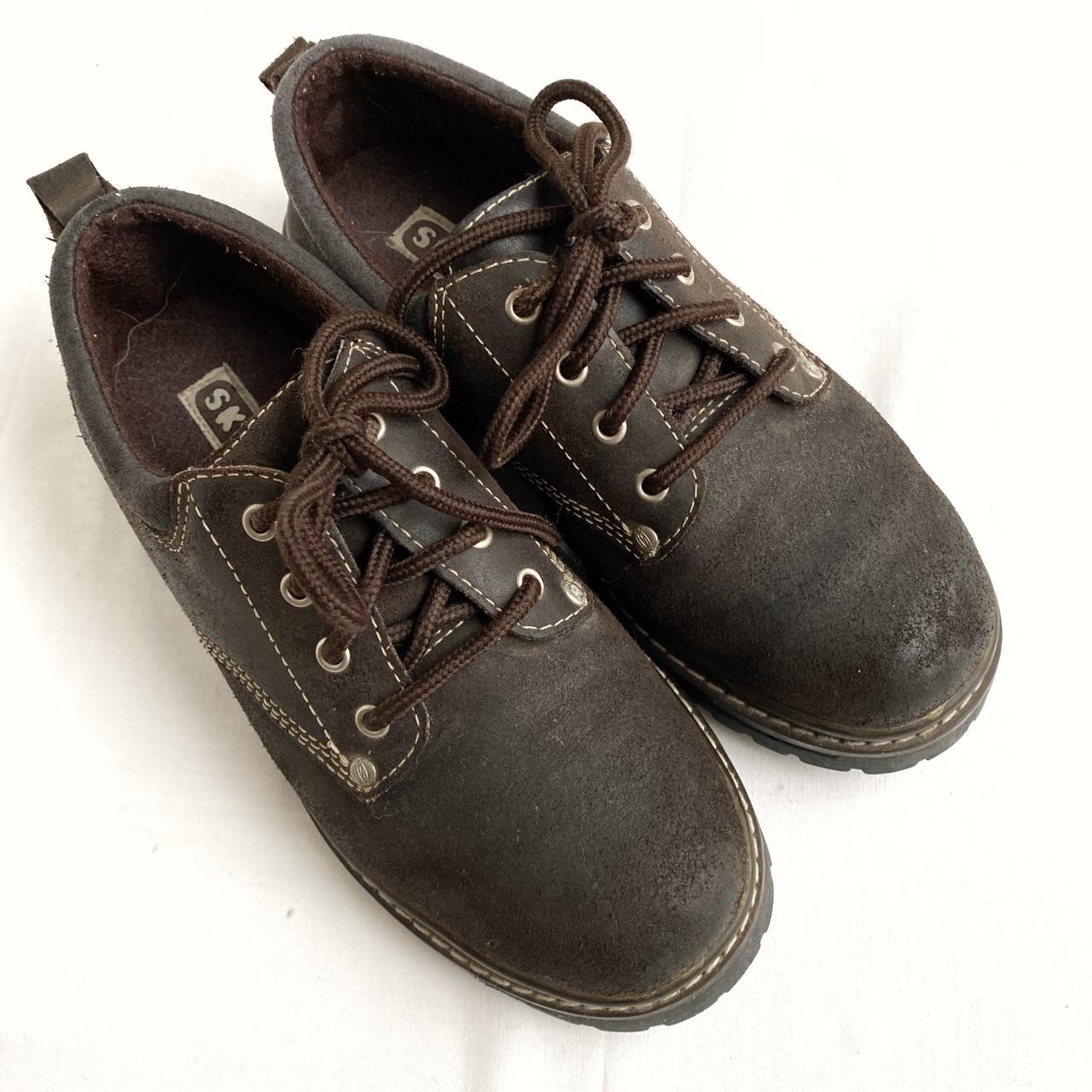 Skechers y2k chunky leather sneakers Skechers Brown... - Depop