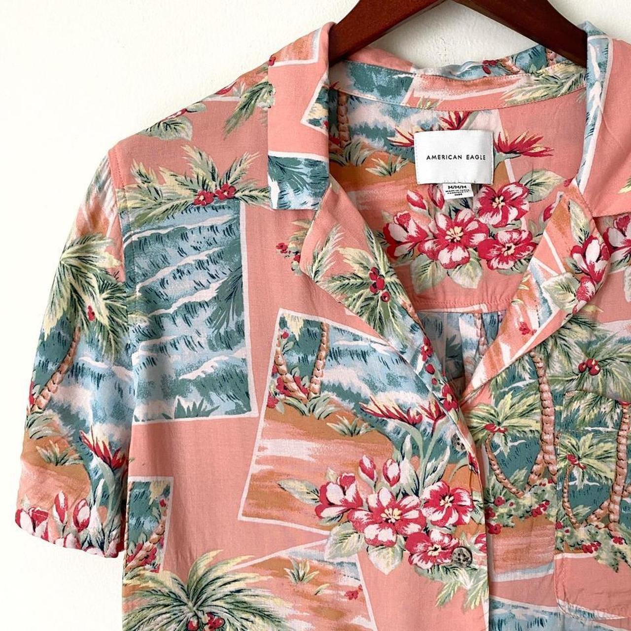 Patterned tie up blouse Tag size M Pit to pit -... - Depop