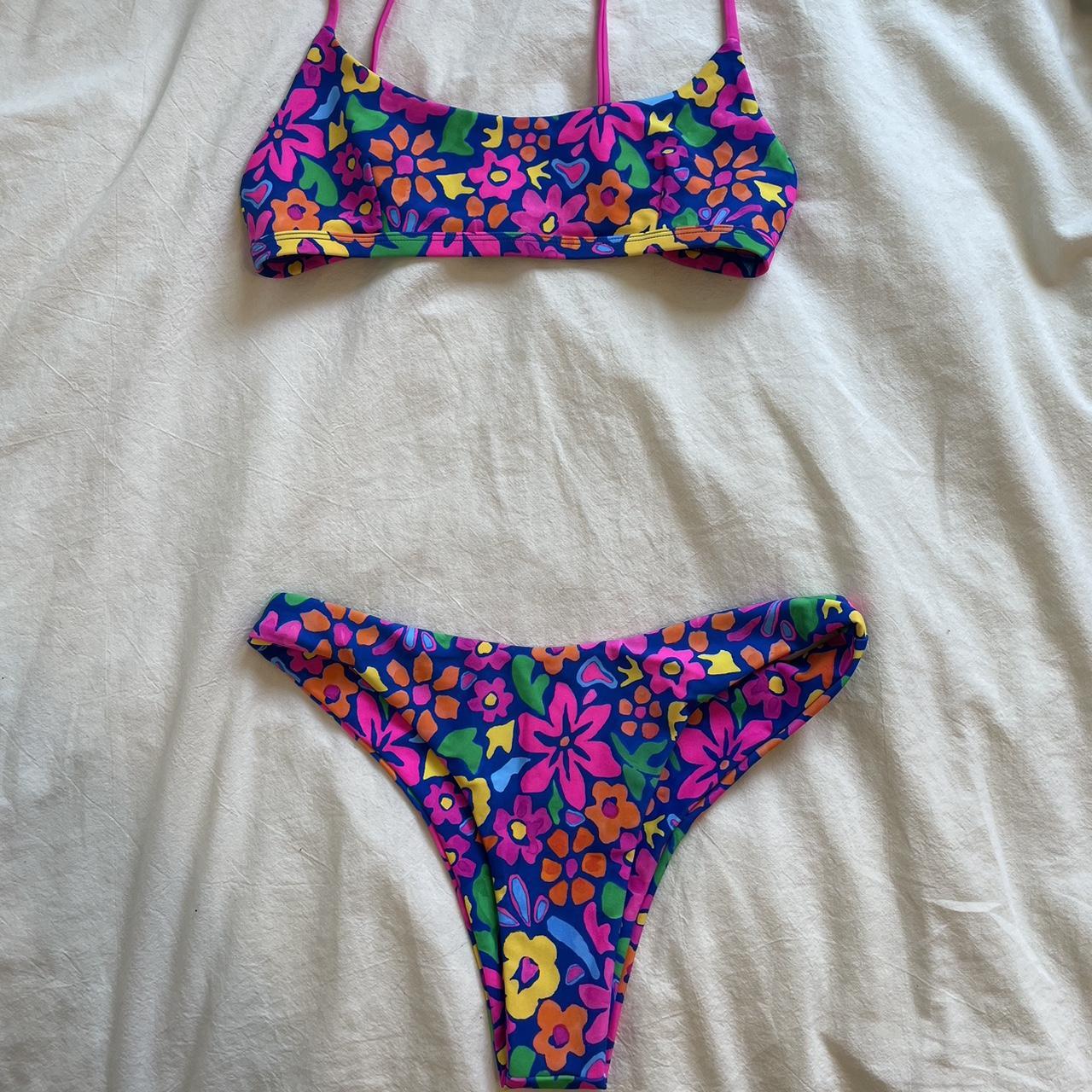 Kulani Kinis Womens Pink And Blue Swimsuit One Piece Depop