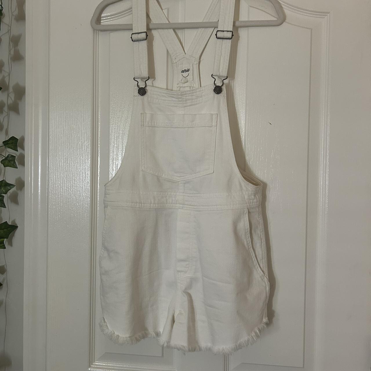 Arie White Overalls Cute cover up/easy to throw on! - Depop