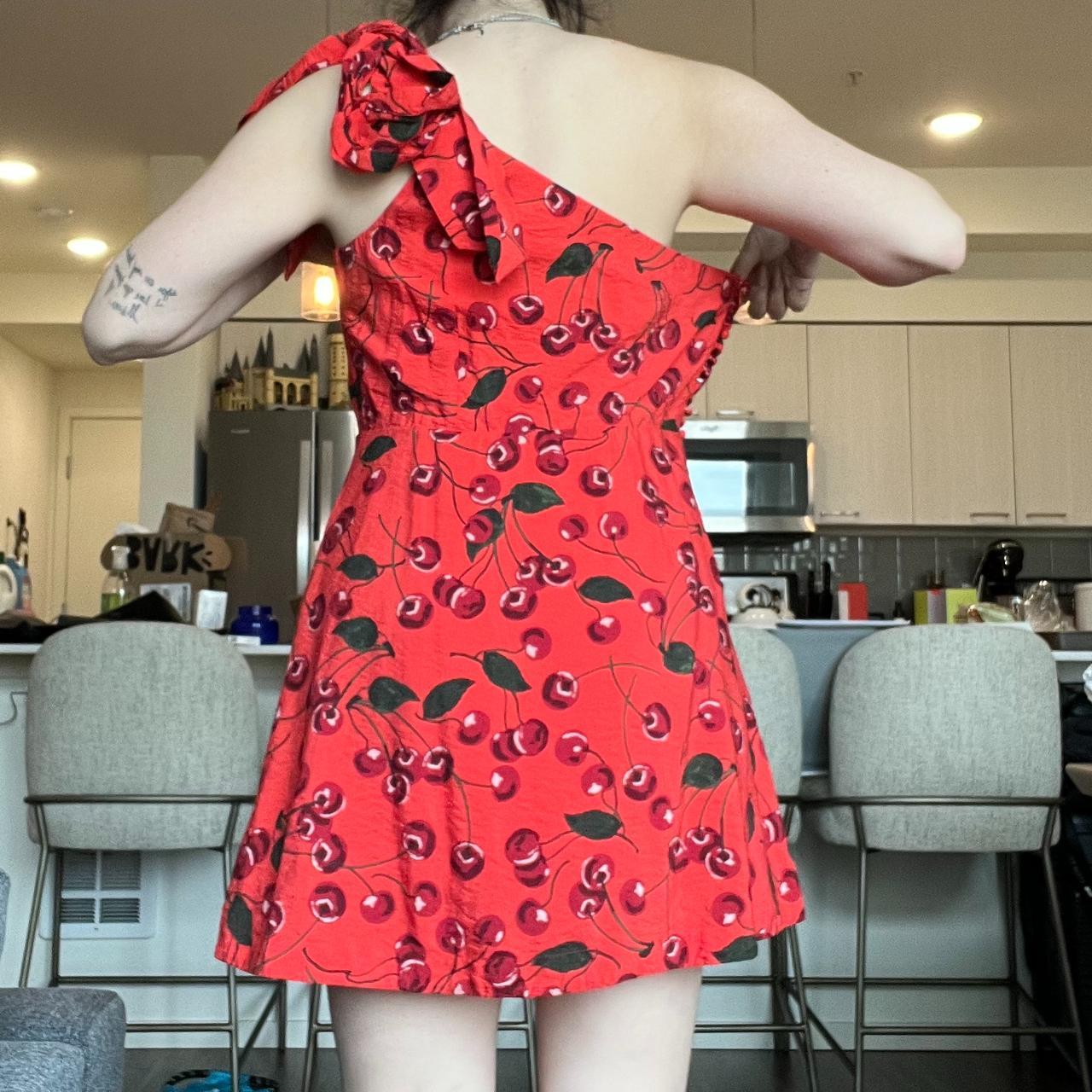 Maeve by Anthropologie red cherry dress in US 14.... - Depop