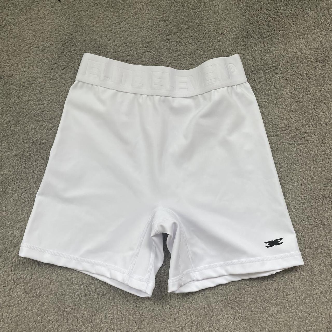 Elite eleven white bike shorts size S - Depop