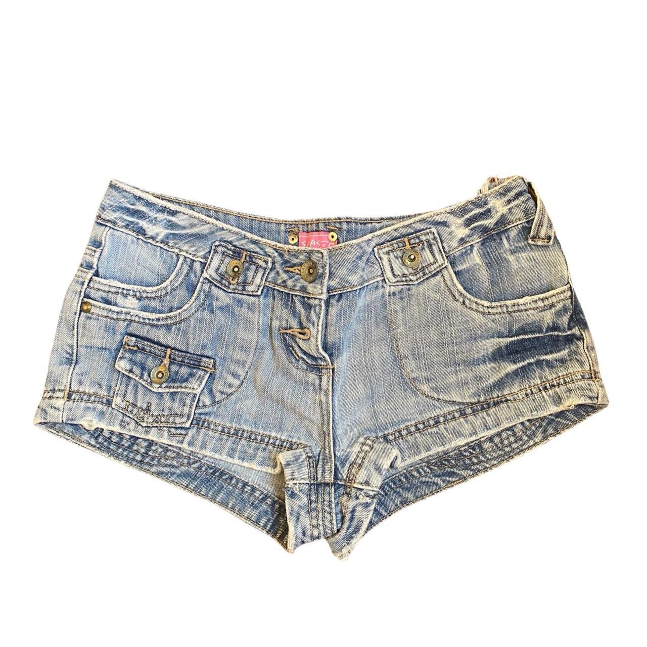 Denim micro mini shorts 📏: W 14.5 L 8 - Depop