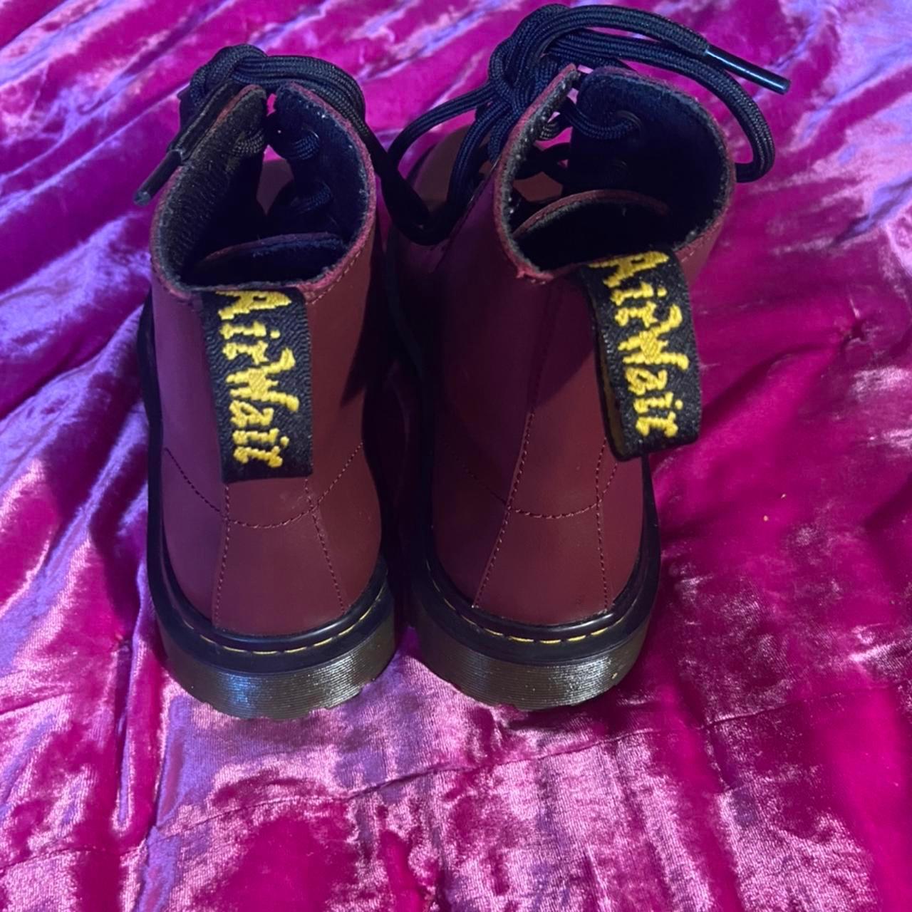 Dr. Martens Maroon 1460 Combat Boots Size 7... - Depop