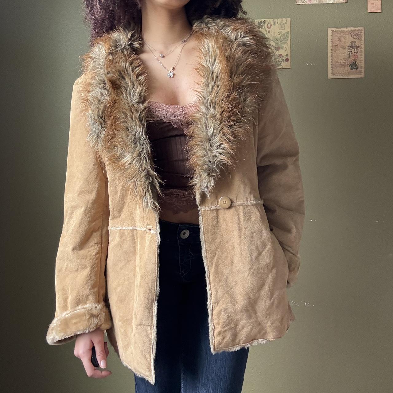 Vintage Tan Penny Lane Coat 90s/Y2k penny lane... | Depop
