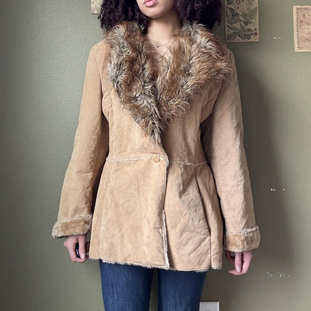 Vintage Tan Penny Lane Coat 90s/Y2k penny lane... | Depop