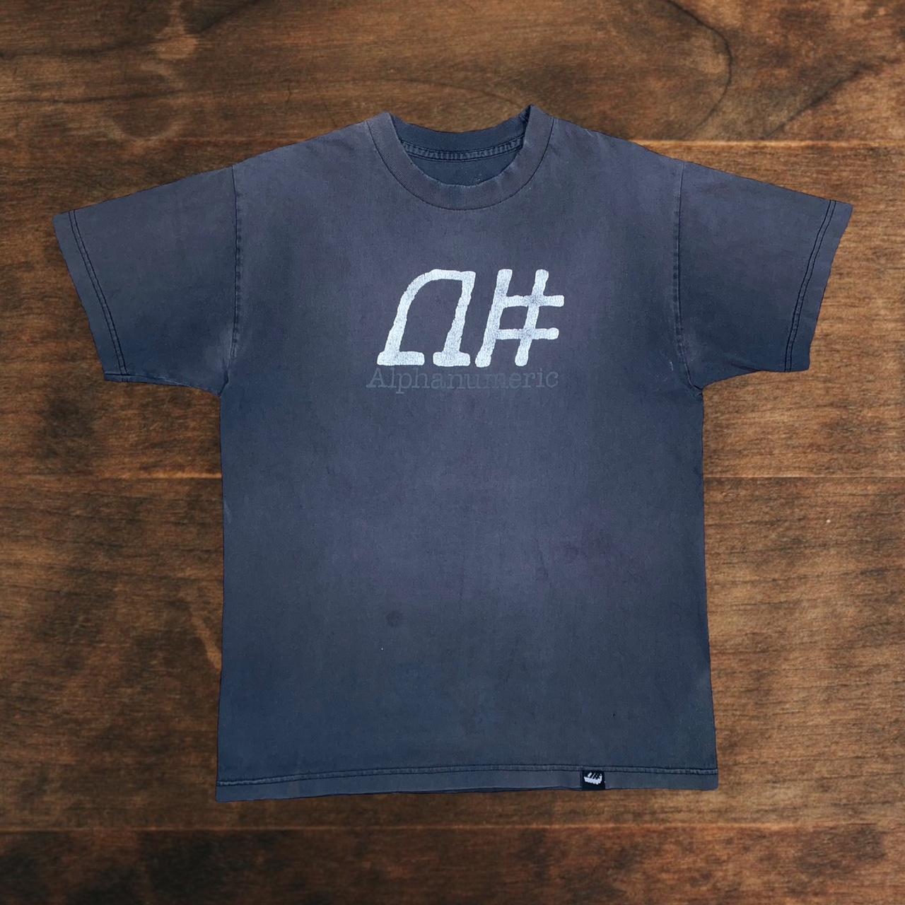 vintage Y2K alphanumeric skate T-shirt size medium.... - Depop