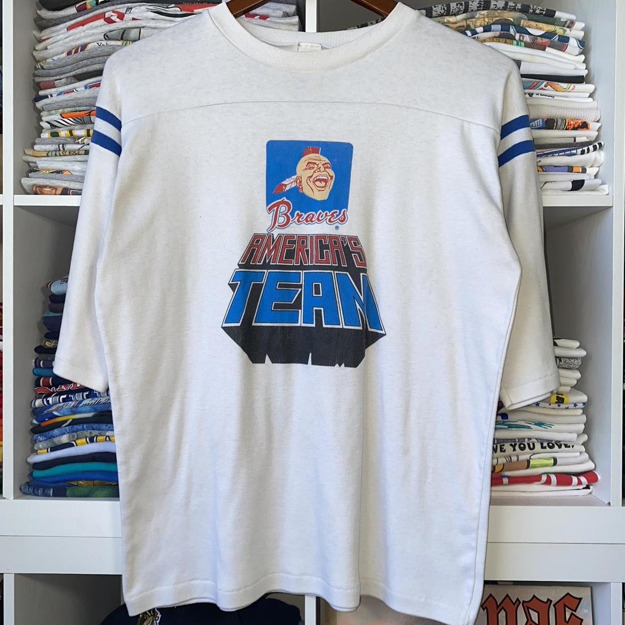 vintage 70s atlanta braves raglan t shirt size... - Depop