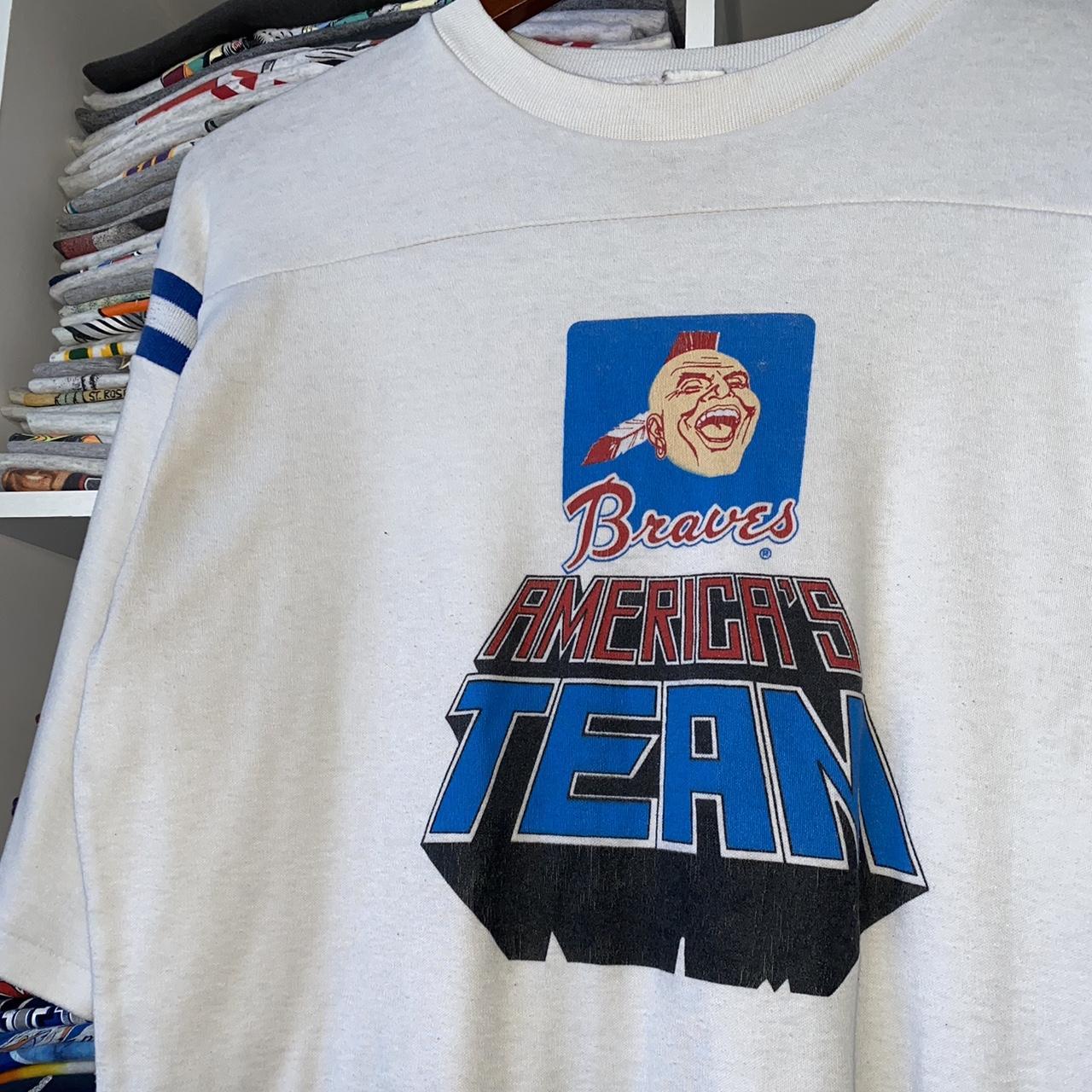 vintage 70s atlanta braves raglan t shirt size... - Depop