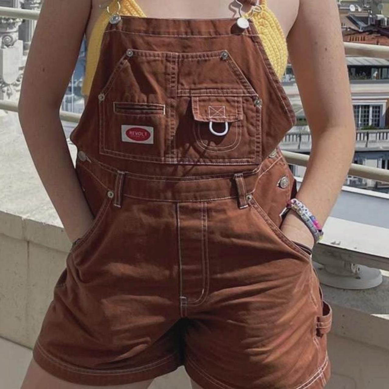 Women's Brown Dungarees-overalls | Depop