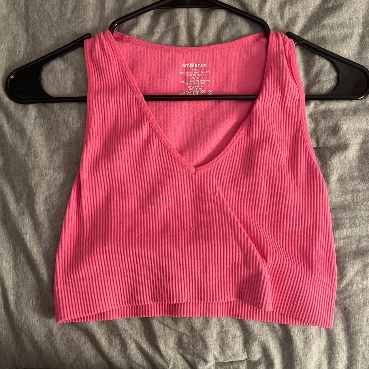 Ambiance Apparel Women's Pink Crop-top | Depop