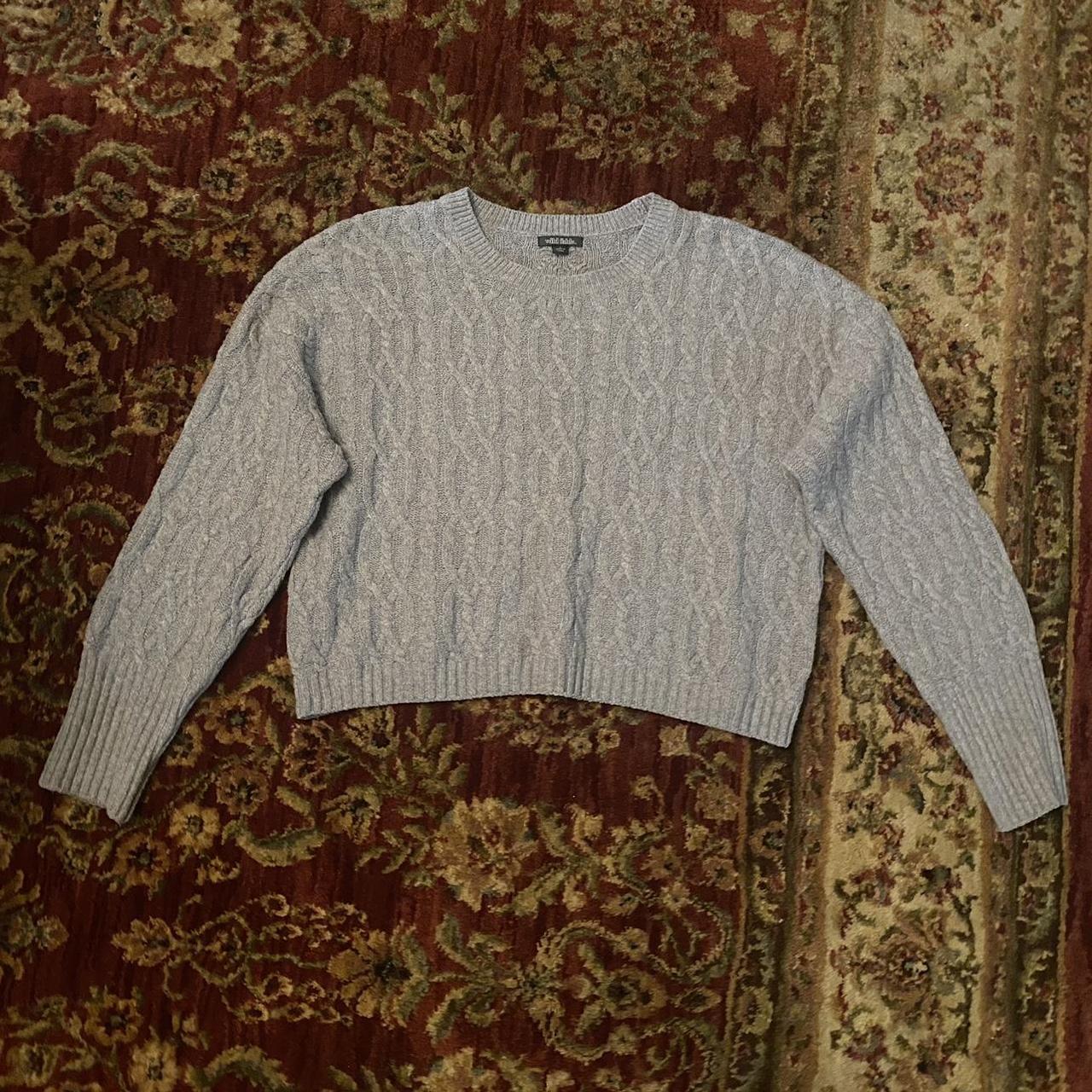 wild fable grey cable knit... - Depop