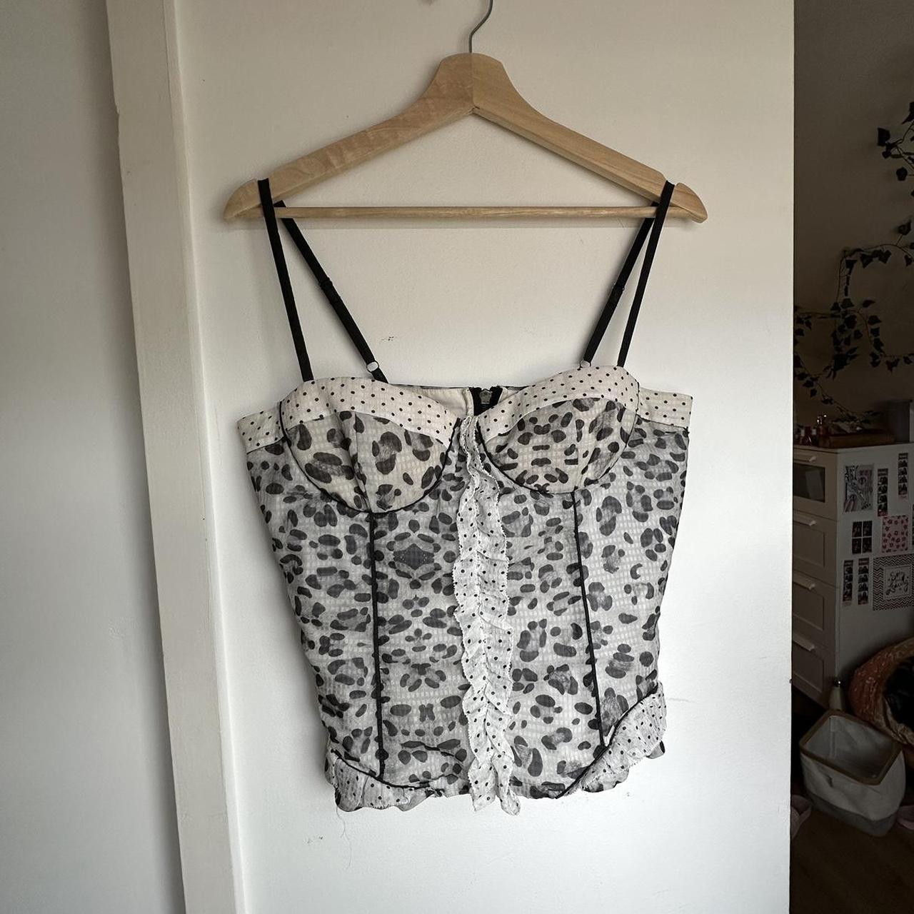 Vintage Guess Leopard Print Y2K Corset... - Depop