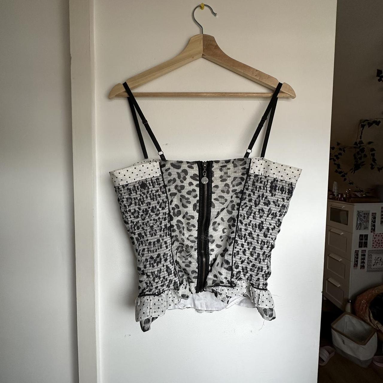 Vintage Guess Leopard Print Y2K Corset... - Depop