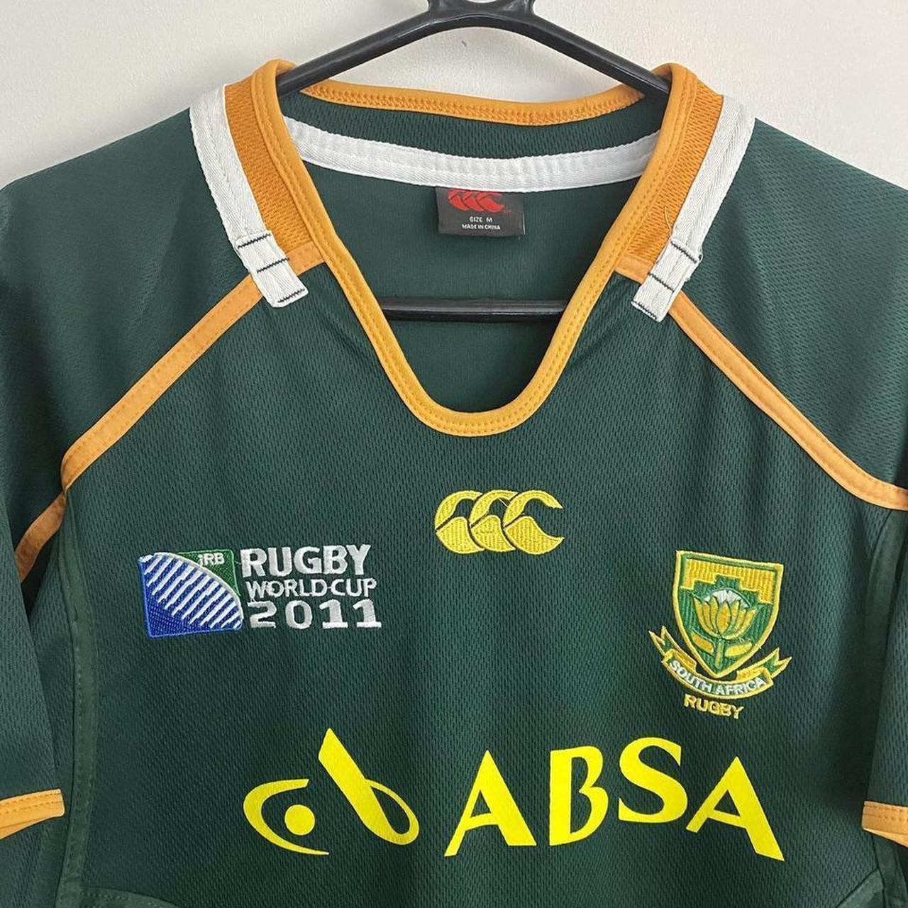 South Africa Rugby Shirt Jersey Pro-Fit Home World... - Depop