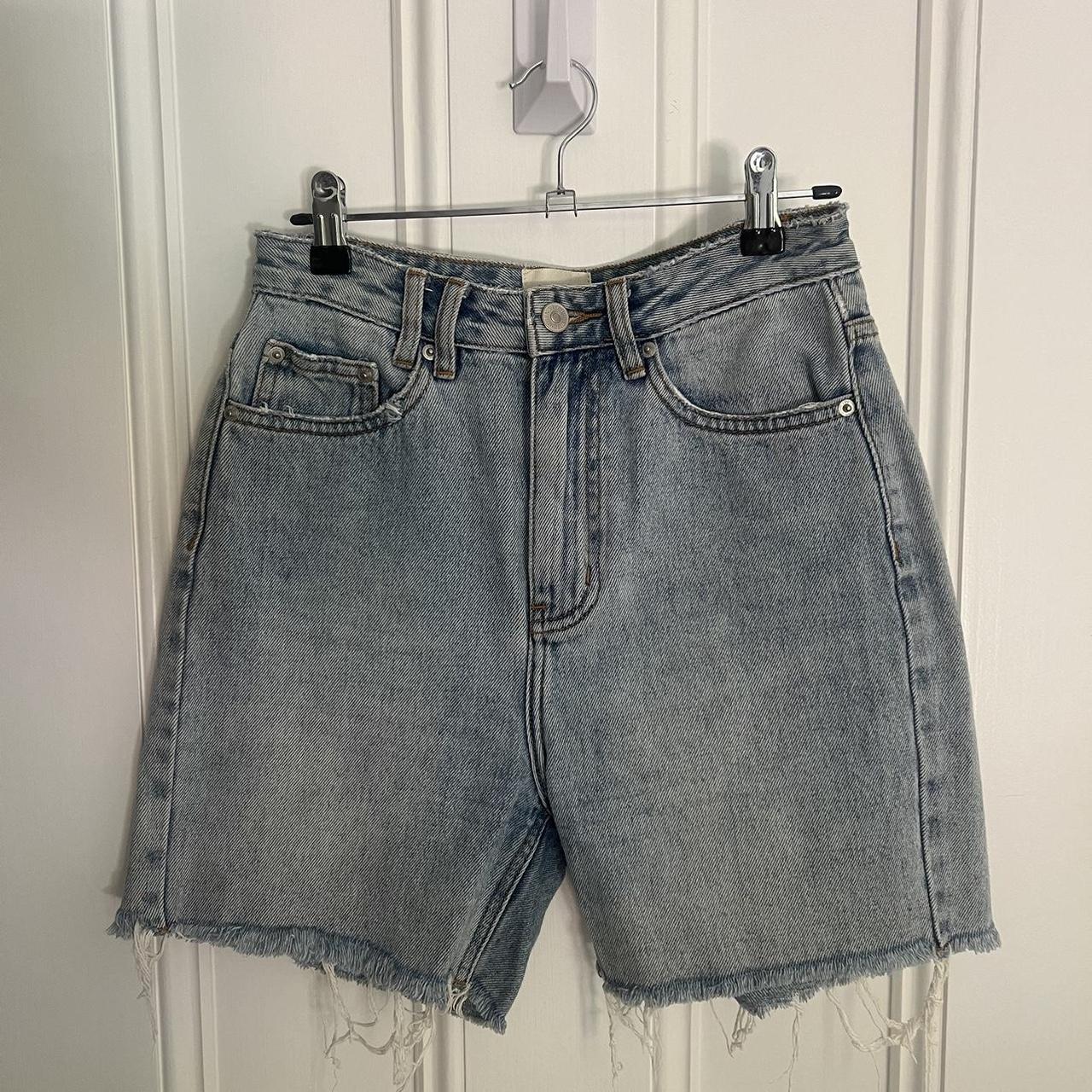 Insight Denim shorts - high waisted longline style... - Depop
