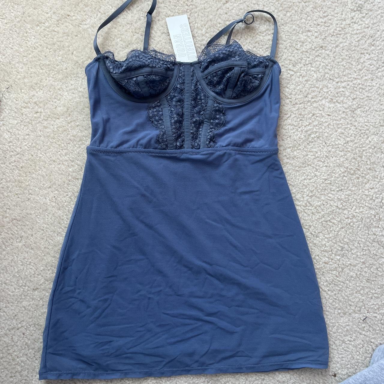 Urban Outfitters Modern Love Corset Dress Blue Size Depop