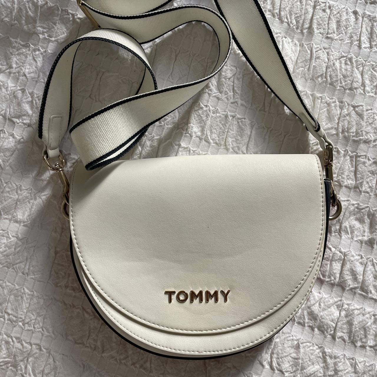 Tommy Hilfiger White Leather Crossbody Bag Colour:... - Depop