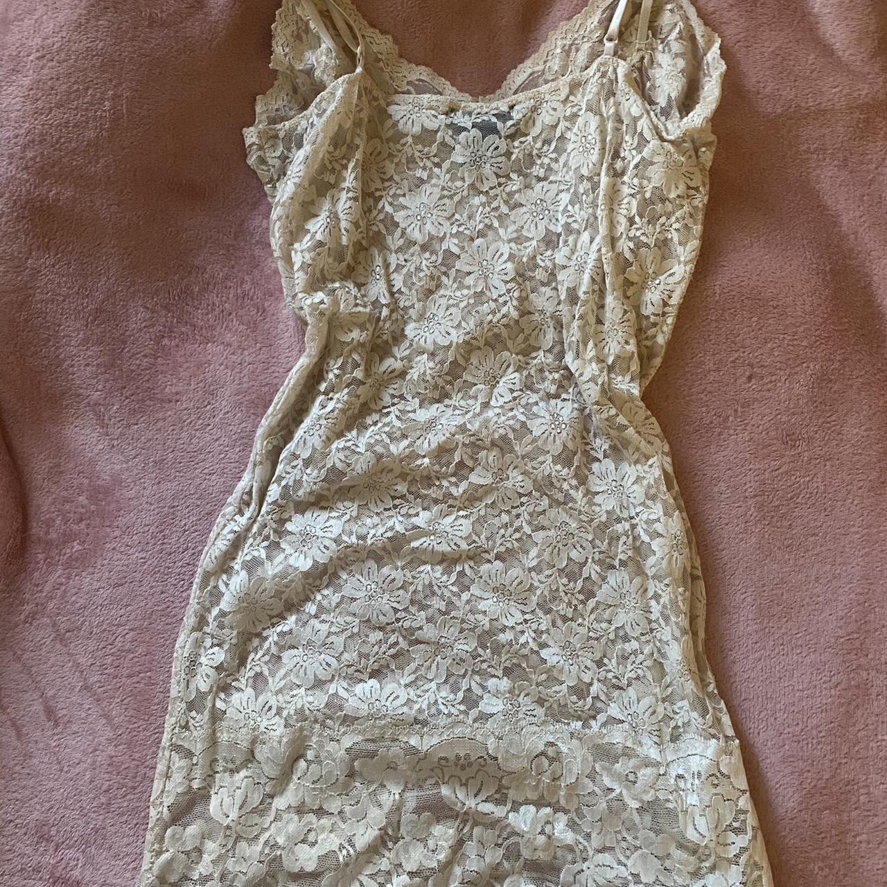 Vintage wet seal white lace slip Size:L Brand: wet... - Depop