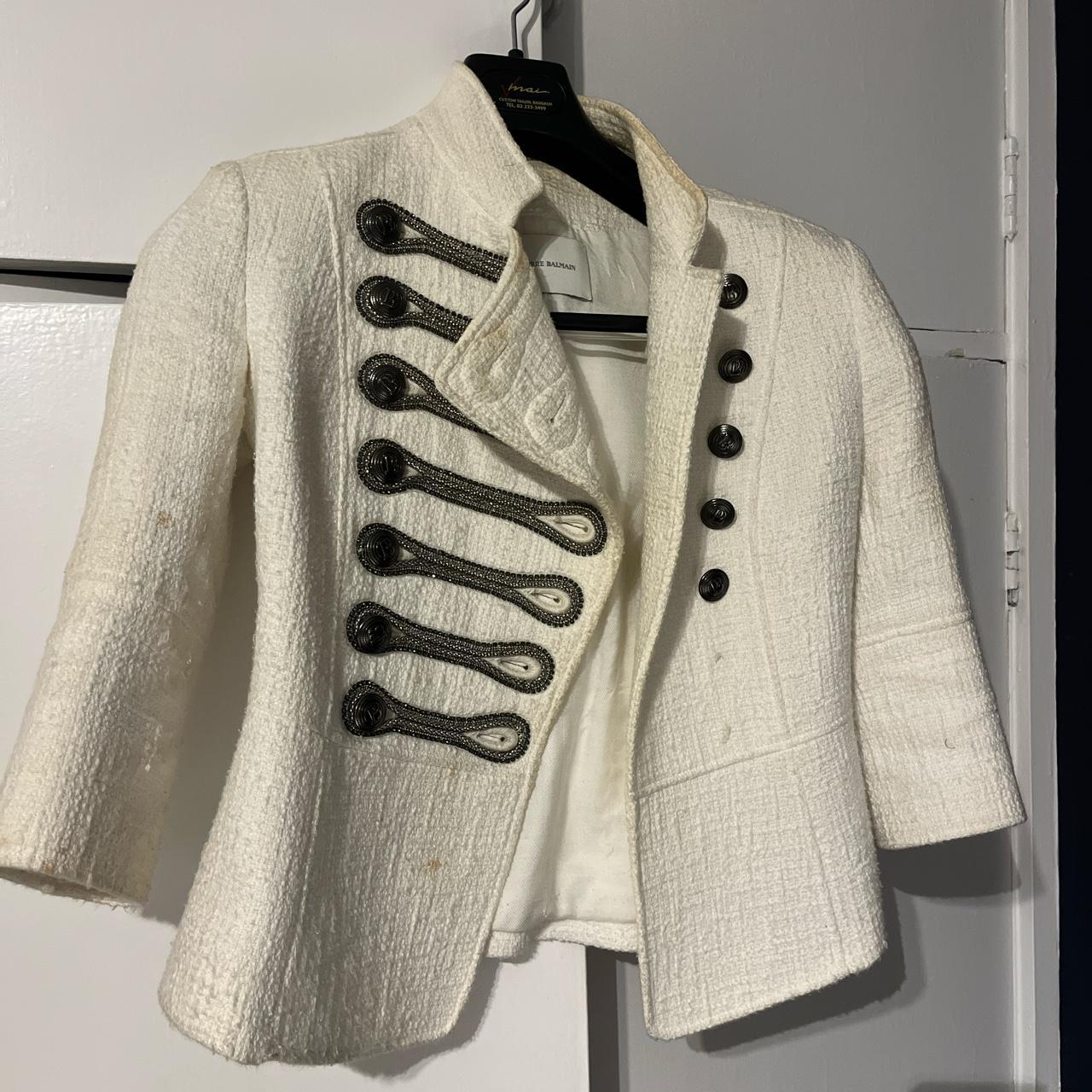 Balmain jacket in military style. It’s been used and... - Depop