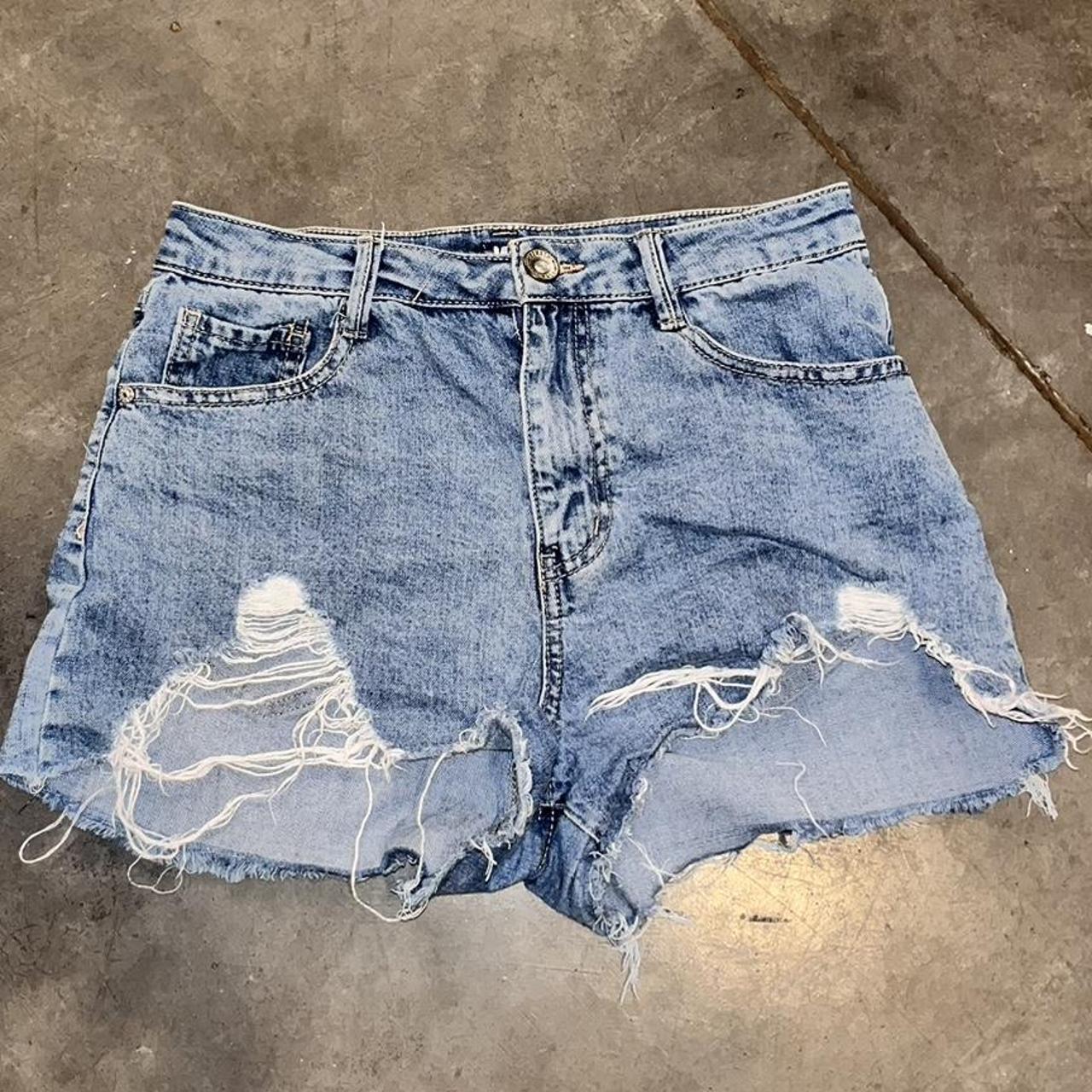 High waisted ripped Jean shorts - Depop