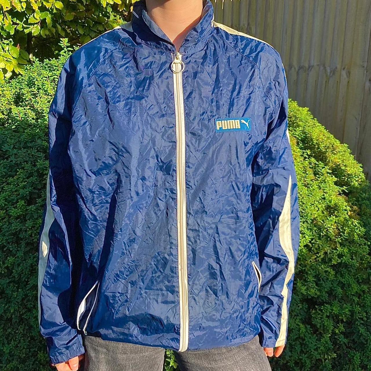 Vintage Puma navy shell jacket Free UK... - Depop