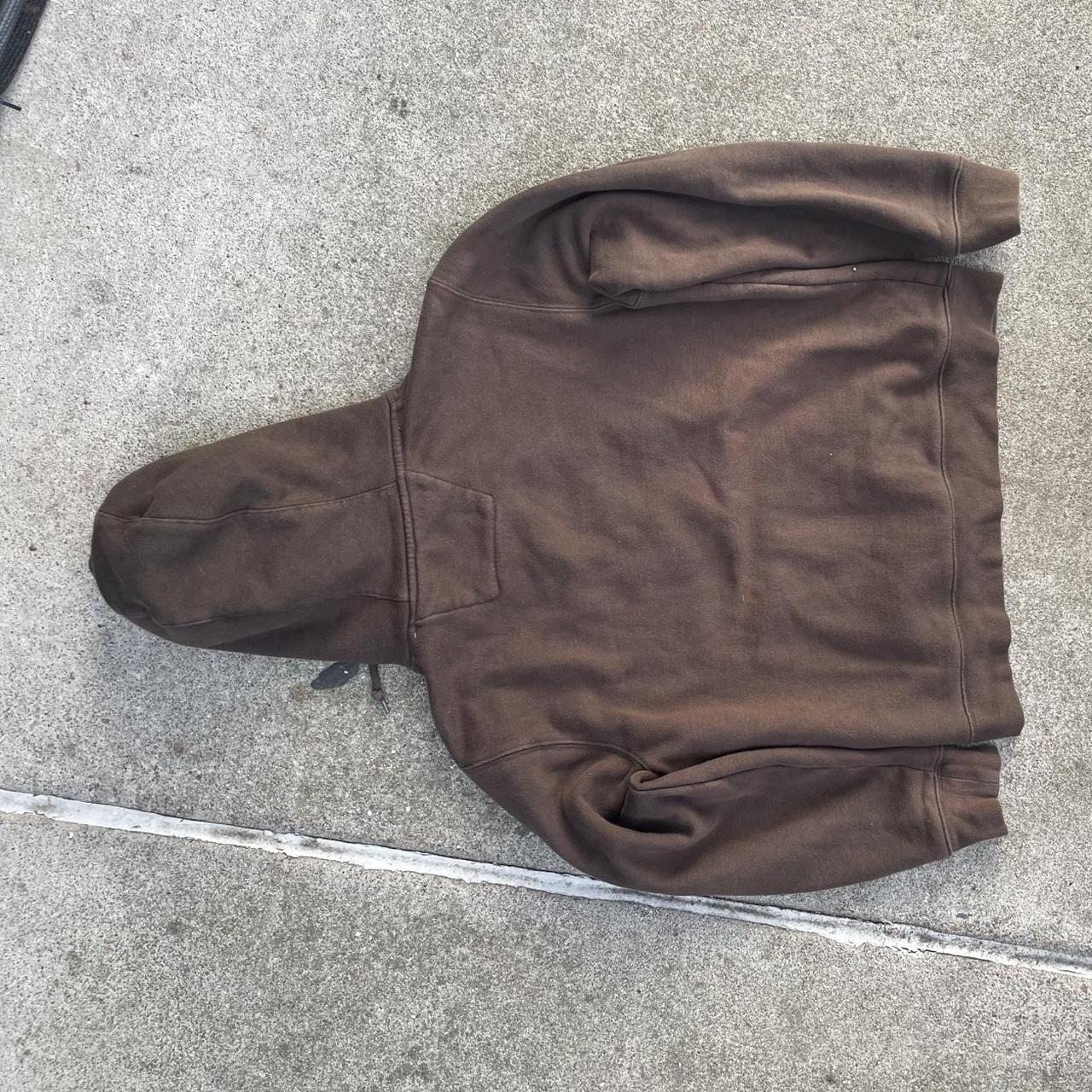 Brown Blocky Build Cat Construction Hoodie with... | Depop