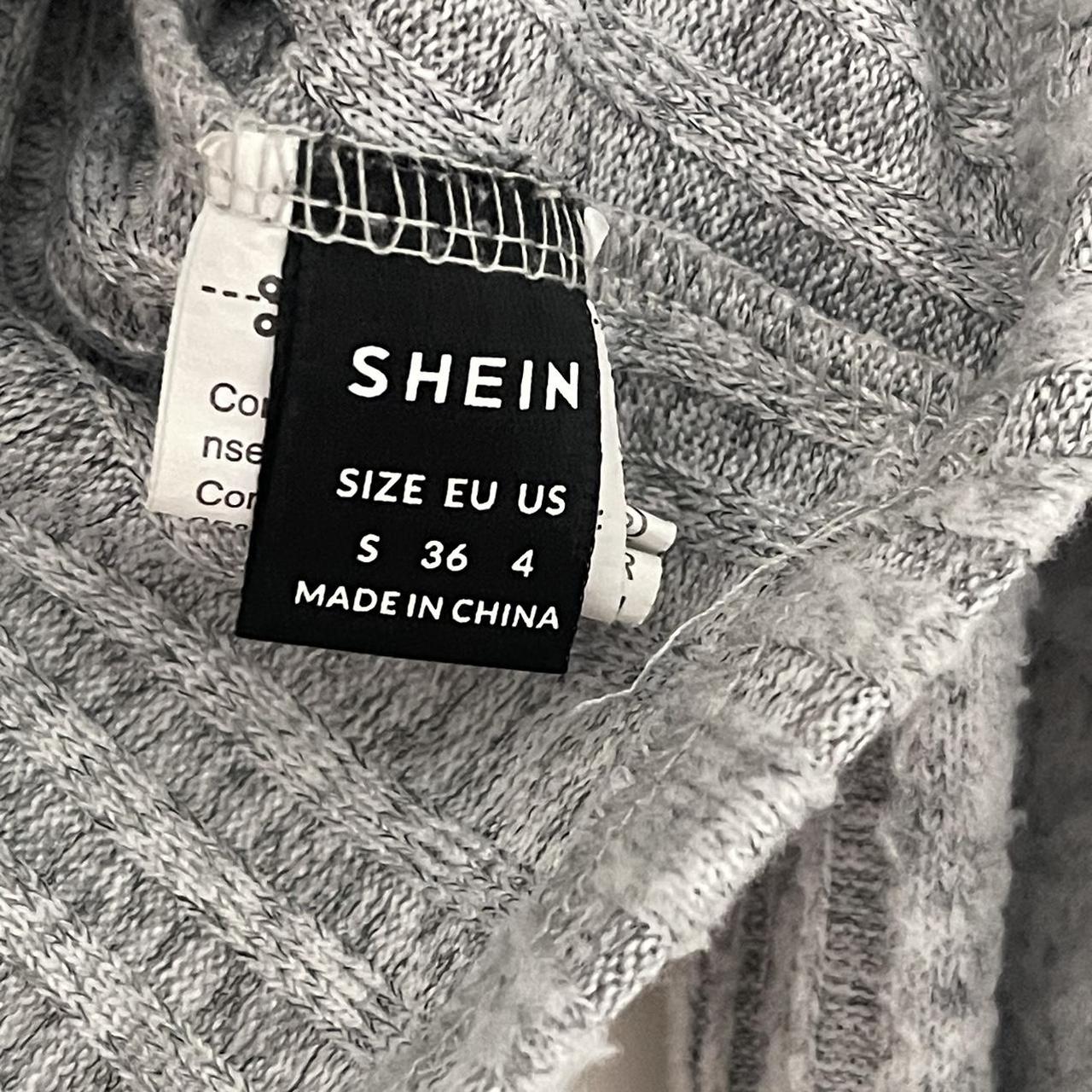 Shein Bae light grey high neck cut out front crop... - Depop