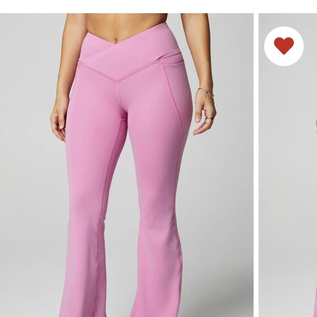 Large Fabletics Pink flare leggings Brand new with... - Depop
