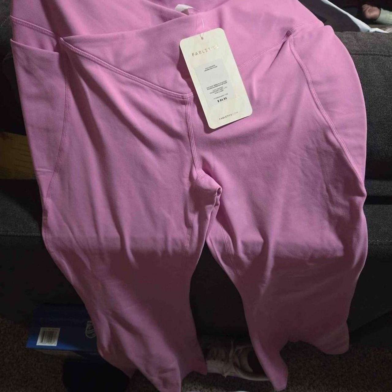 Large Fabletics Pink flare leggings Brand new with... - Depop