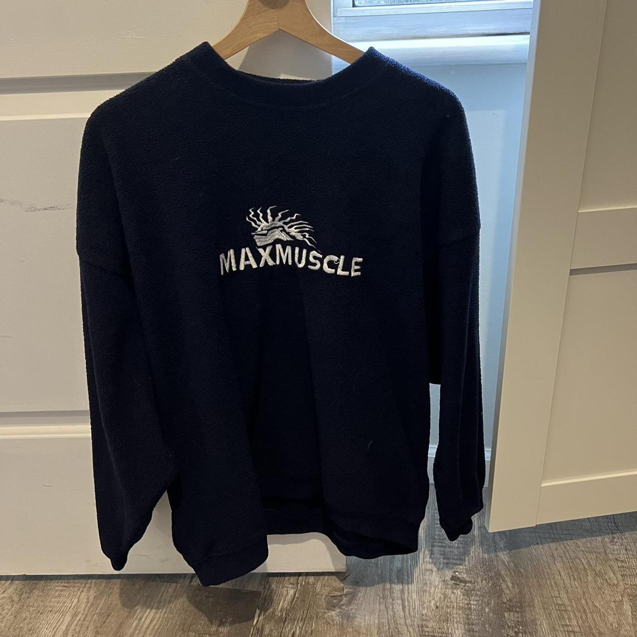 max muscle fuzzy crewneck - great condition -... - Depop