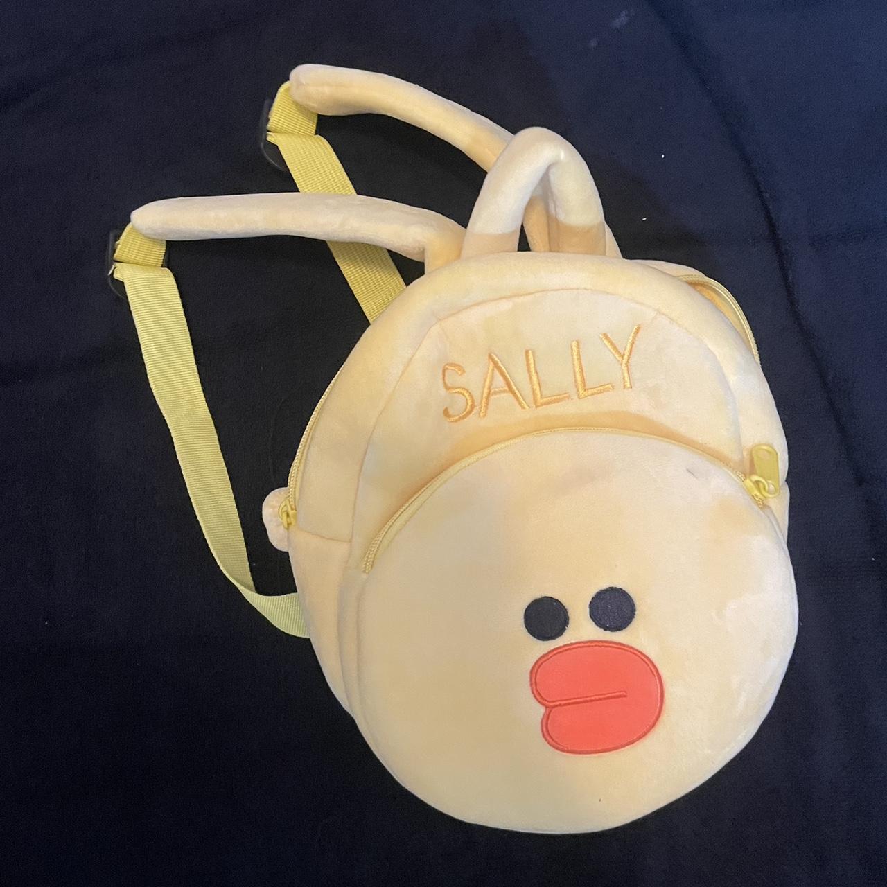 LINE sally duck yellow plush mini backpack cutecore... - Depop