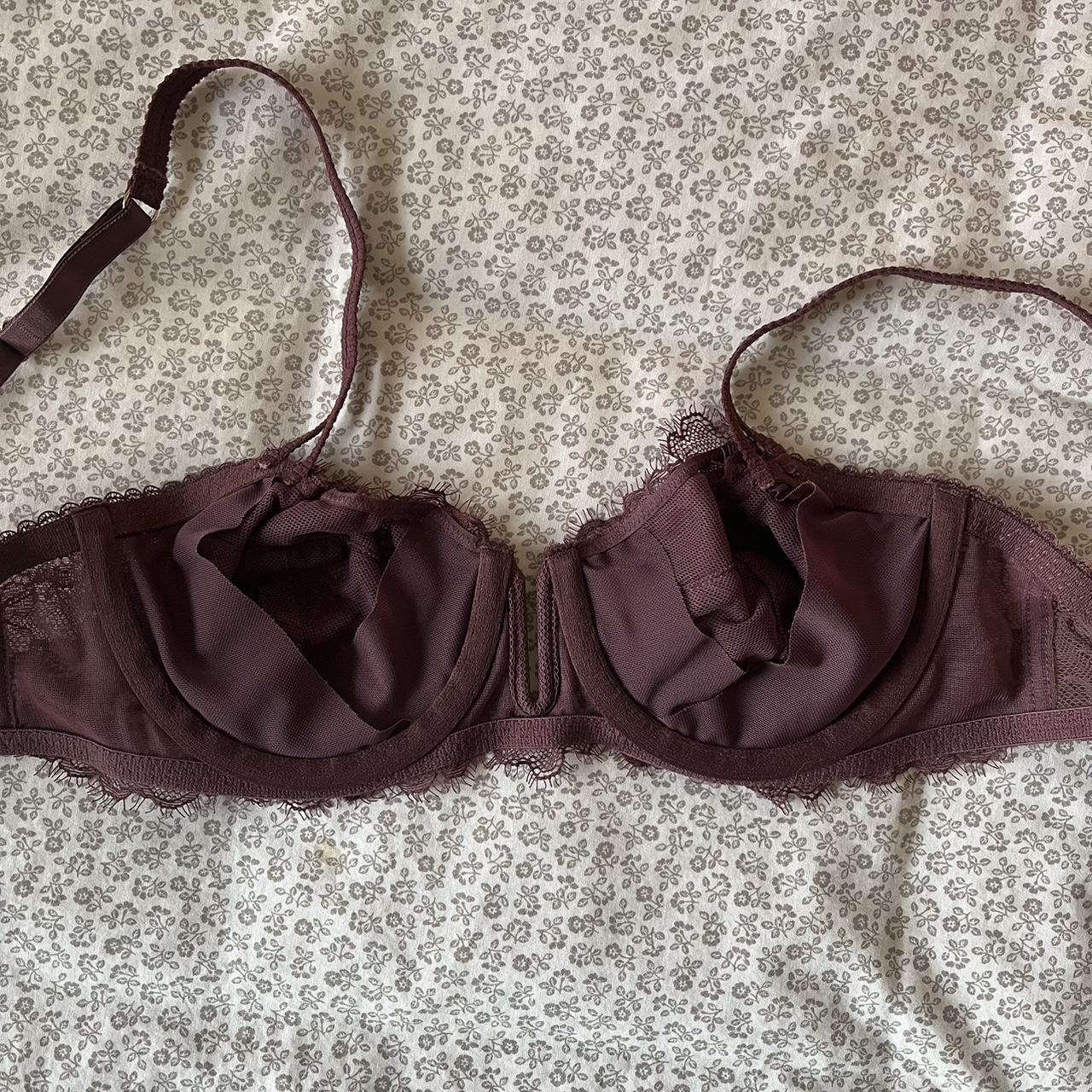 Dark mauve purple lace bra This bra makes the girls... - Depop
